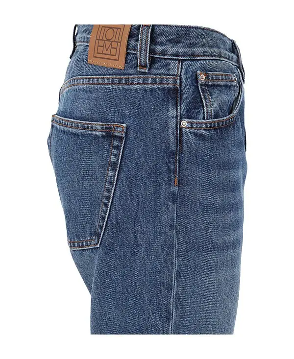 TOTEME Twisted Seam Straight Leg Jeans - Blue