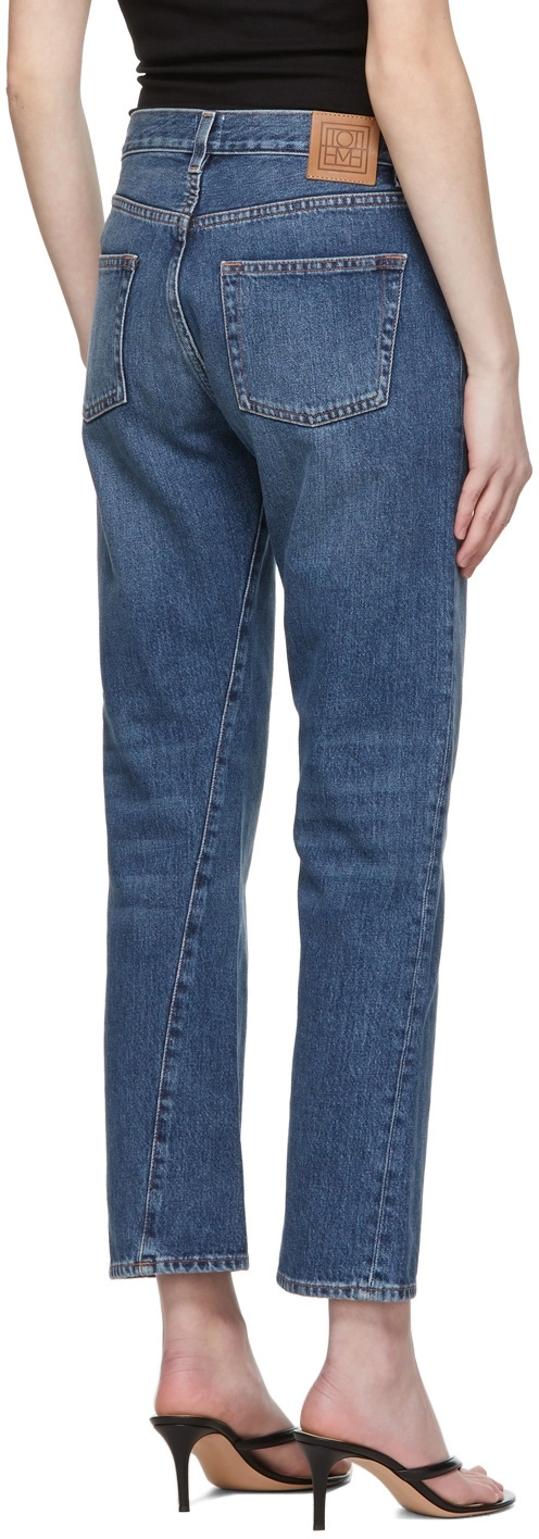 TOTEME Twisted Seam Straight Leg Jeans - Blue