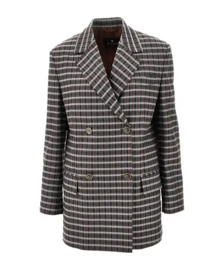 Etro Double-breasted Checked Blazer