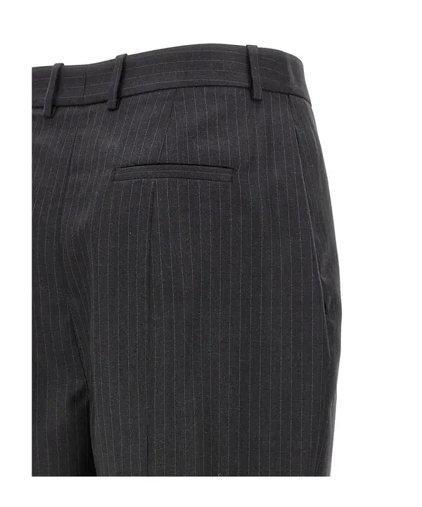 Alexander McQueen Straight-leg Pinstripe Tailored Pants - Black