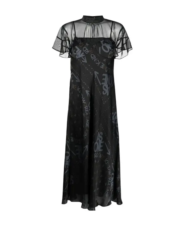 Sacai X Eric Haze Logo Print Dress