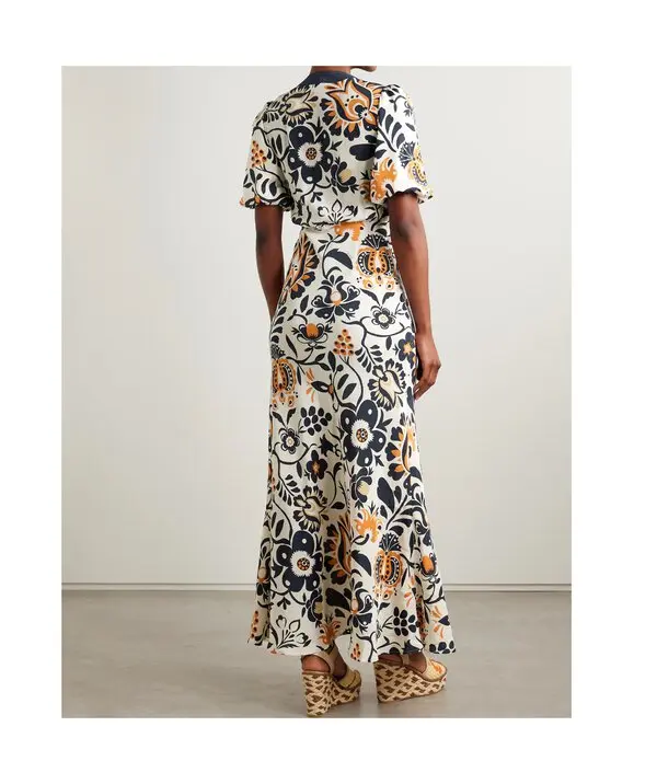 La DoubleJ Marlene Maxi Dress In Floral Print - Gray