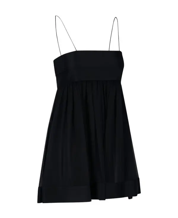 Saint Laurent Sleeveless Crepe Muslin Mini Dress