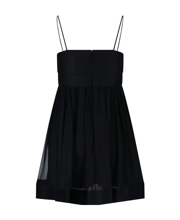 Saint Laurent Sleeveless Crepe Muslin Mini Dress