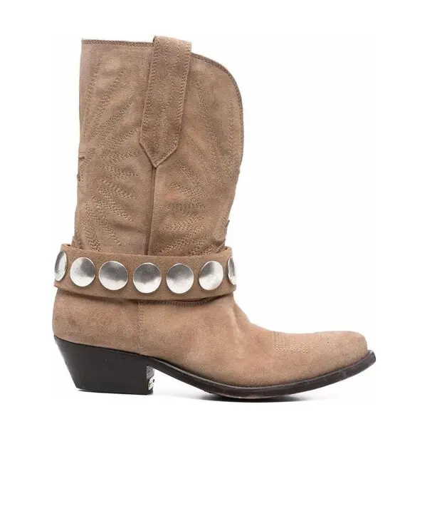 GOLDEN GOOSE Buckle-fastening Suede Boots - Brown