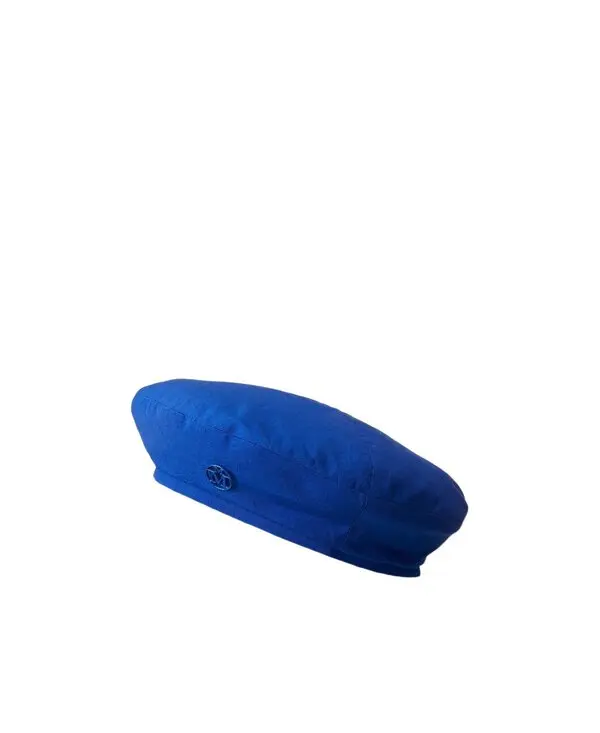 MAISON MICHEL Billy Logo-plaque Beret - Blue
