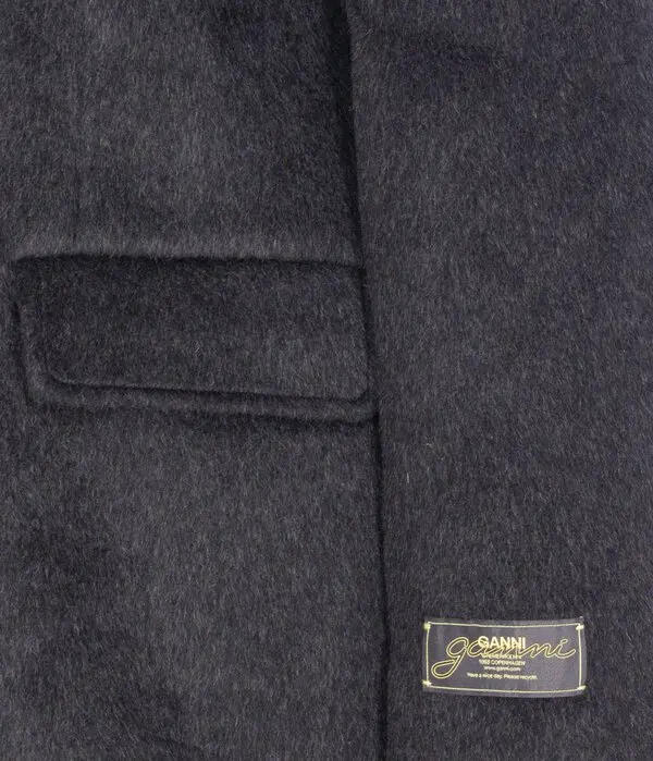 GANNI Double Breasted Jacket - Phantom Black
