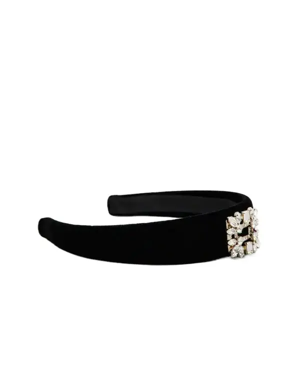ROGER VIVIER Embellished Buckle Velvet Hairband