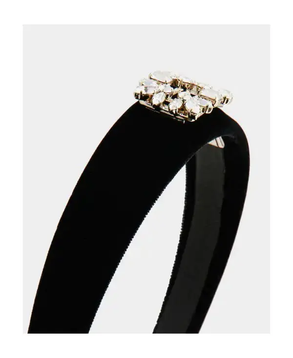 ROGER VIVIER Embellished Buckle Velvet Hairband