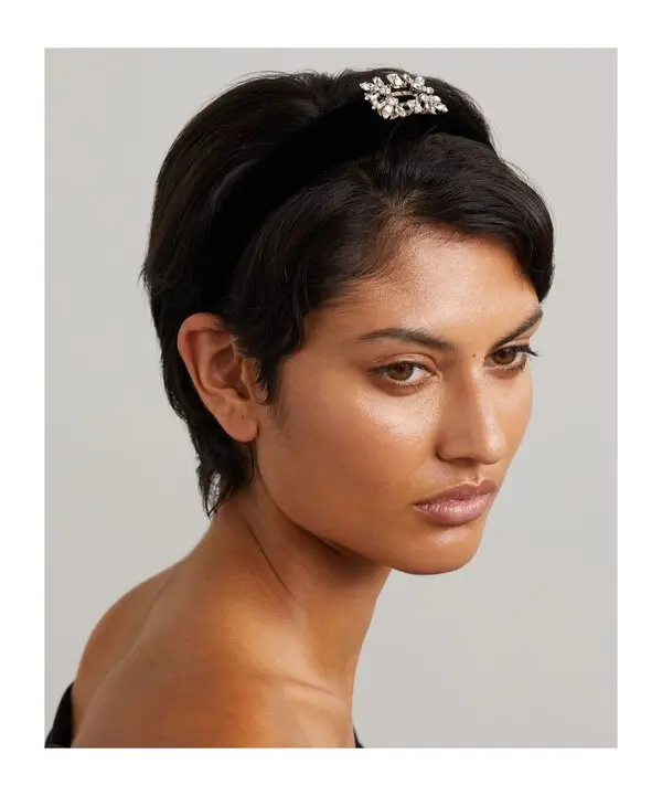ROGER VIVIER Embellished Buckle Velvet Hairband