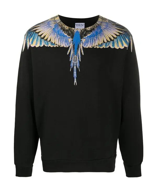MARCELO BURLON COUNTY OF MILAN Wings Printed Sweatshirt - Blue