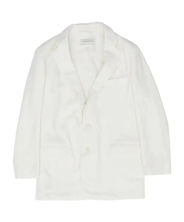 Dries Van Noten Single Breasted Twill Jacket - White
