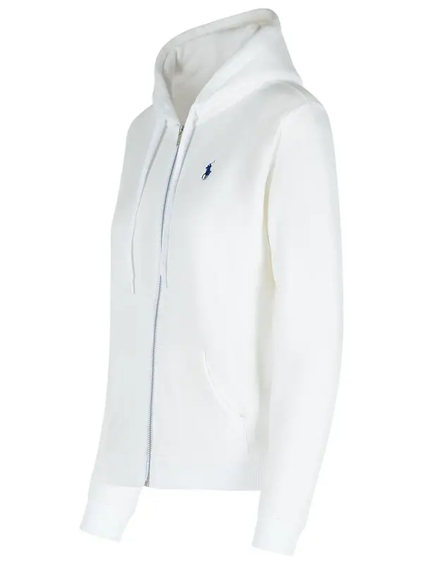 Polo Ralph Lauren Embroidered Logo Zip Hoodie - White