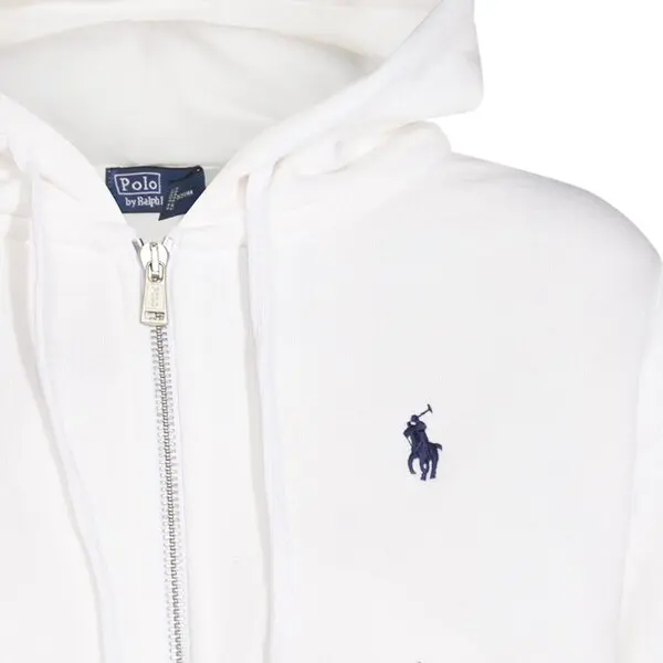 Polo Ralph Lauren Embroidered Logo Zip Hoodie - White