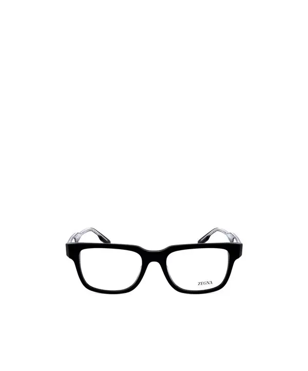 Zegna Rectangular Frame Eyeglasses - Black