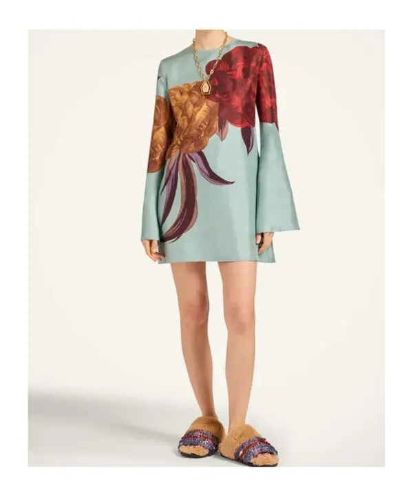 La DoubleJ Peony Print Mini Dress
