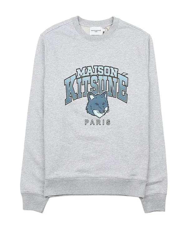 Maison Kitsuné Long-sleeved Sweater With Graphic Detail - White