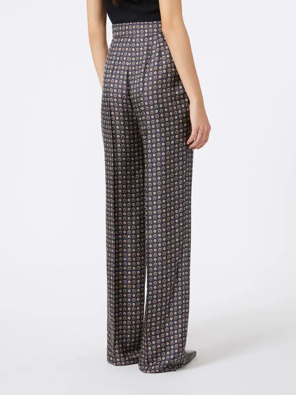 Max Mara High-waist Pattern-printed Trousers - Blue