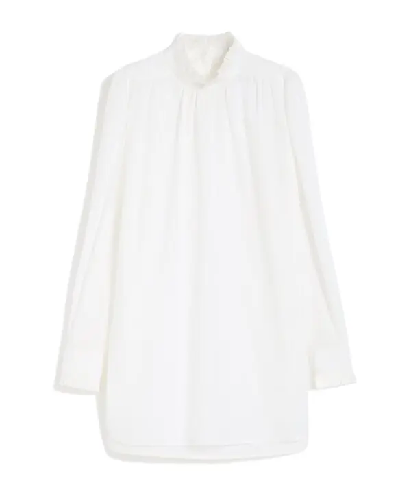 Max Mara Long Sleeve Mandarin Collar Shirt - White