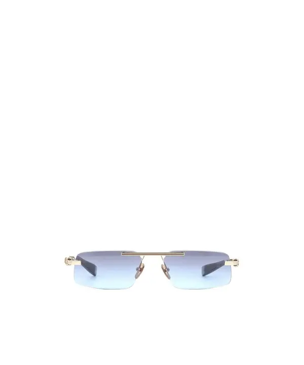 Balmain Geometric Frame Rimless Sunglasses - Blue