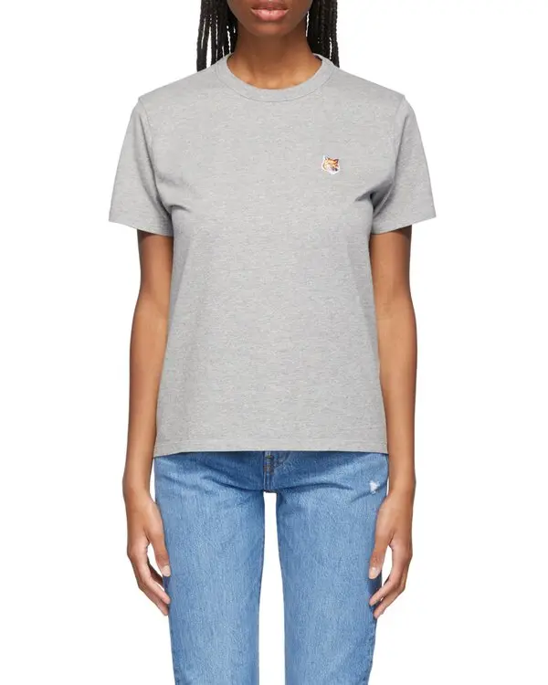 Maison Kitsuné Grey Fox Embroidery T-shirt - Gray