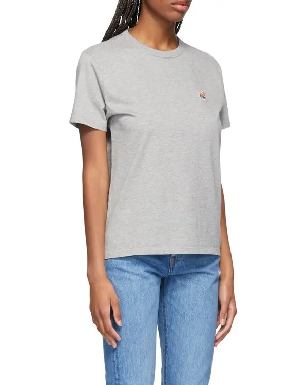 Maison Kitsuné Grey Fox Embroidery T-shirt - Gray