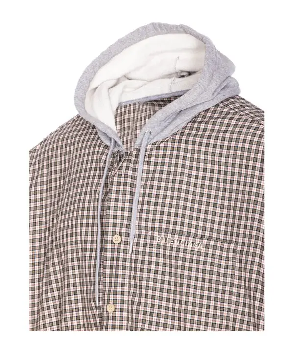 Balenciaga Checked Hooded Shirt
