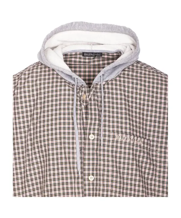 Balenciaga Checked Hooded Shirt
