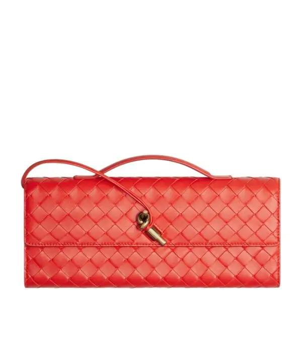 Bottega Veneta Andiamo Clutch With Flap And Braided Design