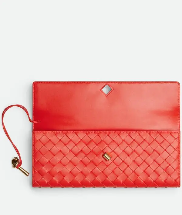 Bottega Veneta Andiamo Clutch With Flap And Braided Design