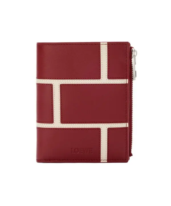 Loewe Panelled Leather Wallet - Red