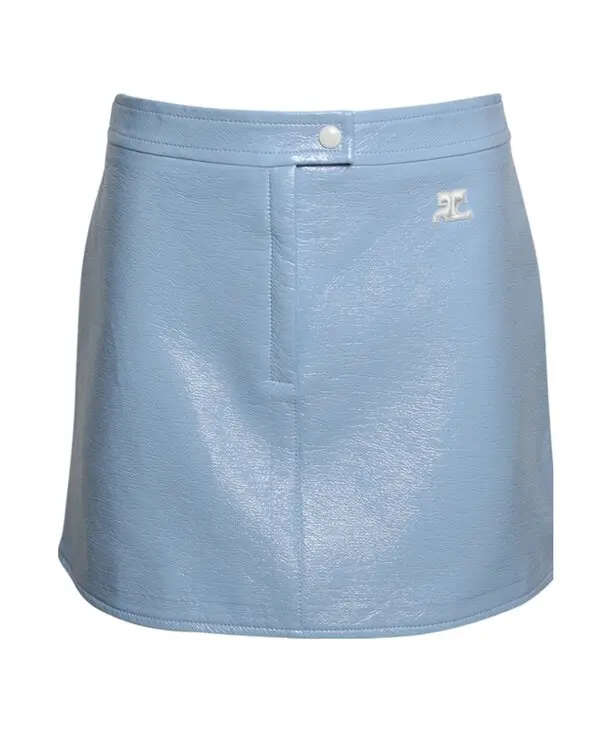 COURREGES Courrèges Reedition Logo Patch Mini Skirt - Blue