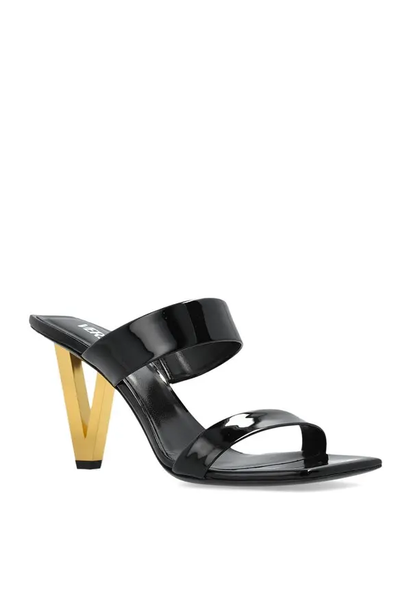 Versace Square-toe Slip-on Heeled Sandals