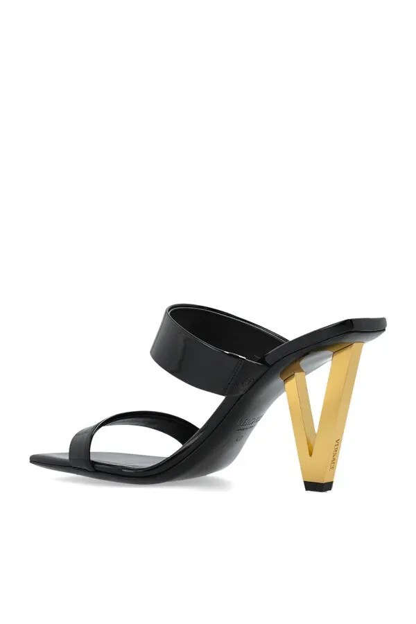 Versace Square-toe Slip-on Heeled Sandals
