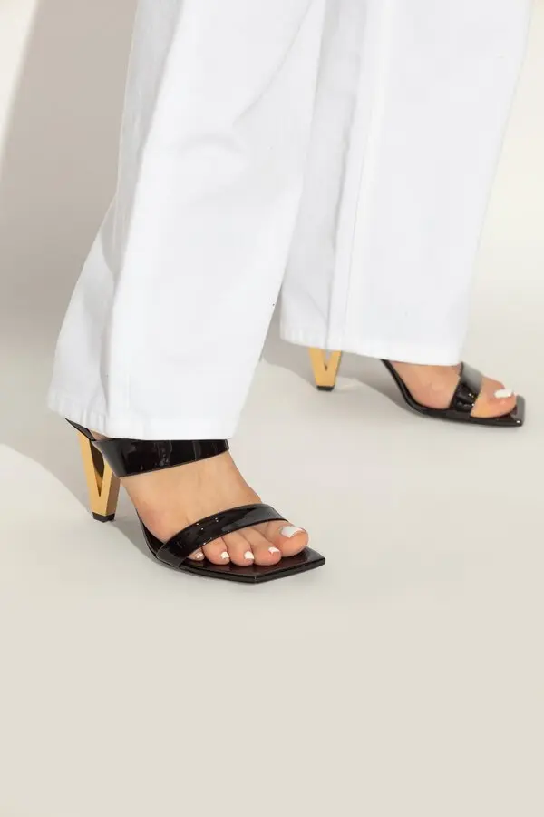 Versace Square-toe Slip-on Heeled Sandals