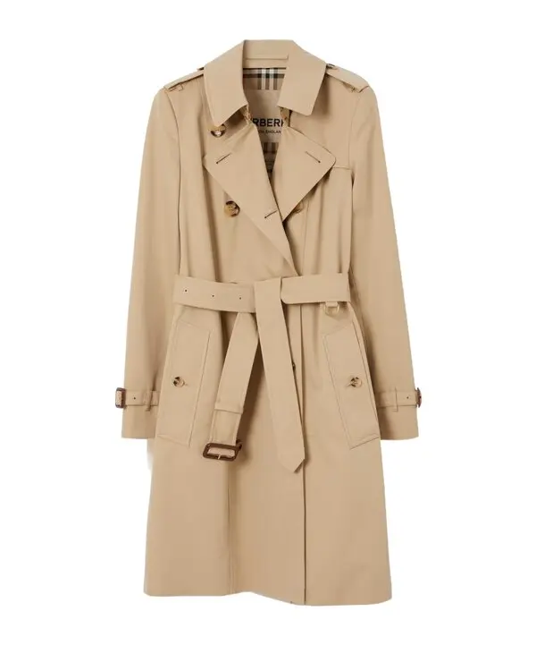 Burberry Double-breasted Belted Trench Coat - Honey