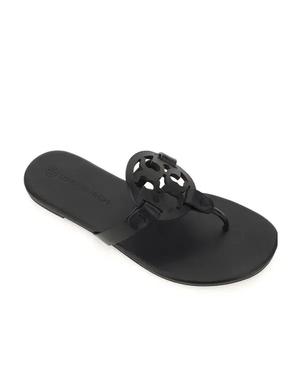 Tory Burch Miller Soft Logo-plaque Sandals - Black