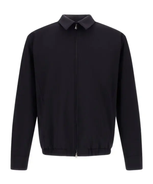 Herno Zip-up Coat With Shirt Collar And Welt Pockets