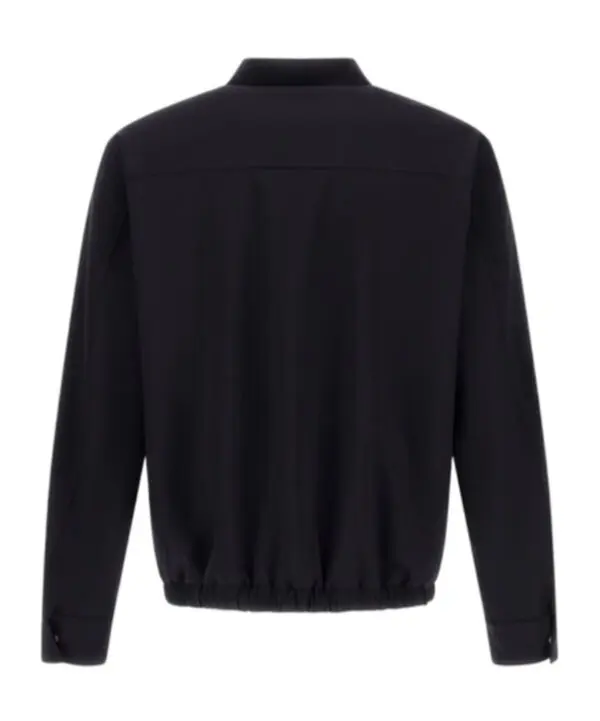 Herno Zip-up Coat With Shirt Collar And Welt Pockets