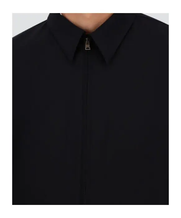 Herno Zip-up Coat With Shirt Collar And Welt Pockets
