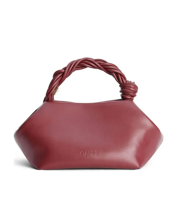 GANNI Bou Piccola Woven Handle Shoulder Bag - Red