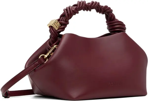 GANNI Bou Piccola Woven Handle Shoulder Bag - Red