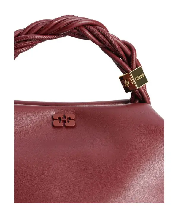 GANNI Bou Piccola Woven Handle Shoulder Bag - Red