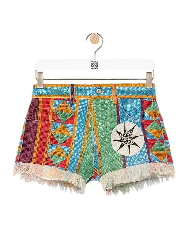 Loewe Embellished Denim Shorts - Multi-color