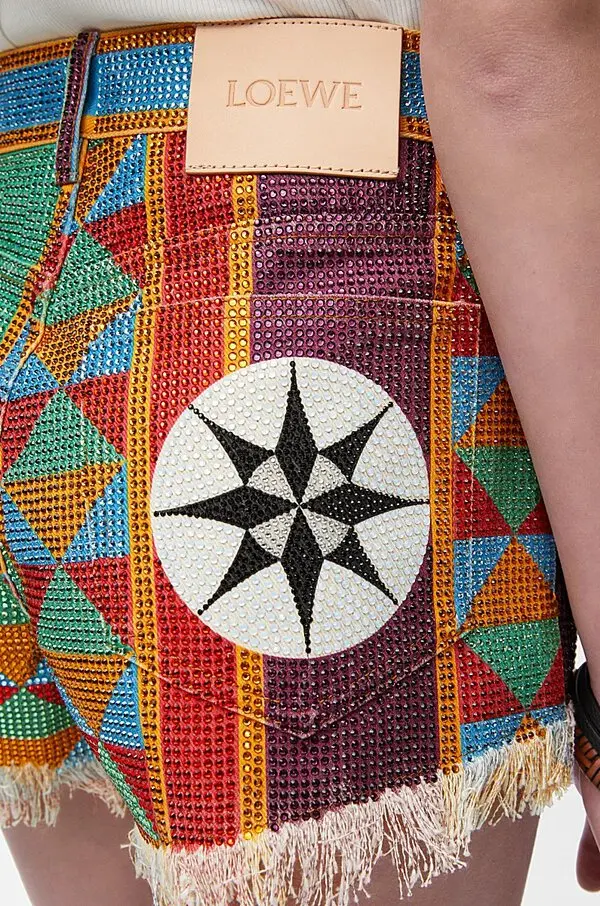 Loewe Embellished Denim Shorts