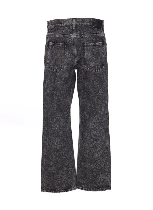 GOLDEN GOOSE Floral Jacquard Straight-leg Jeans - Black