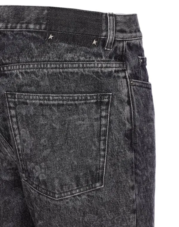 GOLDEN GOOSE Floral Jacquard Straight-leg Jeans - Black