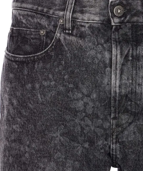 GOLDEN GOOSE Floral Jacquard Straight-leg Jeans - Black