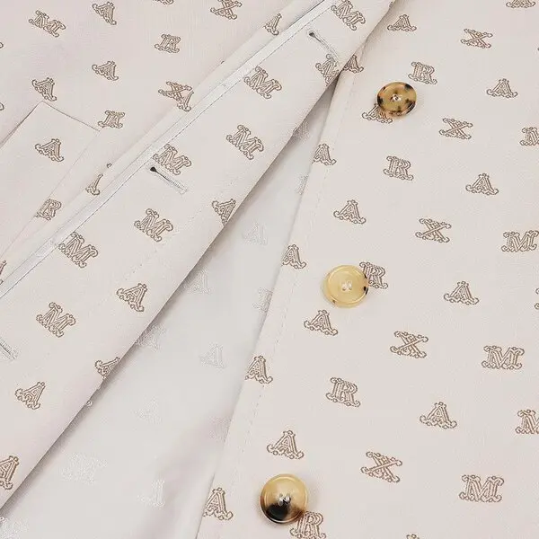 Max Mara Geometric Logo Print Belted Windbreaker