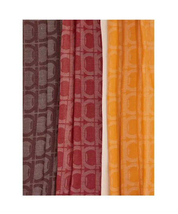 FERRAGAMO Gancini Colourblock Frayed-edge Scarf